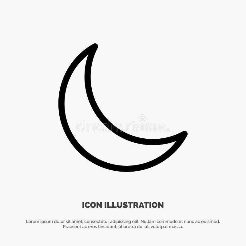 Moon, Night, Sleep, Natural Line Icon Vector Stock Vector ...