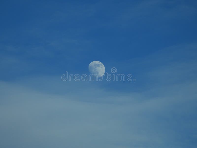 Moon at noon stock image. Image of morning, moon, font - 208639203