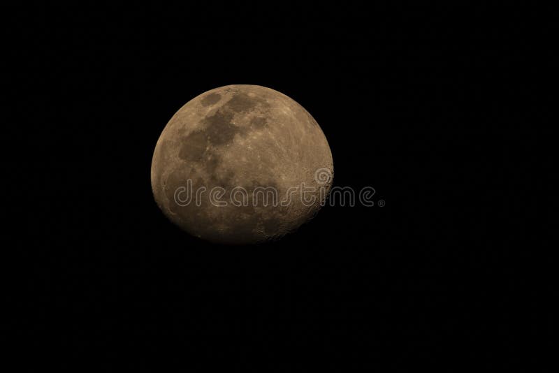 The Moon is Not Full after the Sun Goes Down. Stock Image - Image of ...