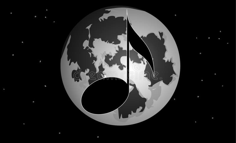 Moon and note stock illustration. Illustration of render - 20128580