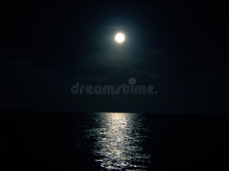 Moon and Ocean night stock image. Image of romantic, shine - 32605