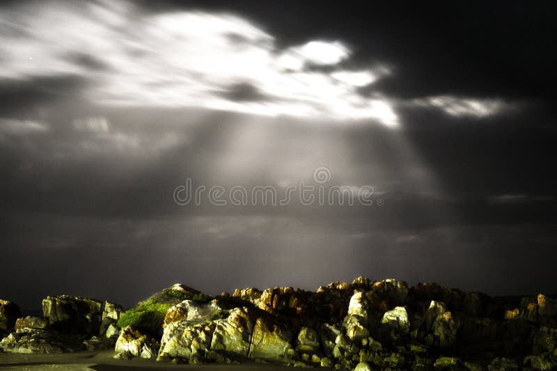 Moon and Ocean night stock image. Image of romantic, shine - 32605