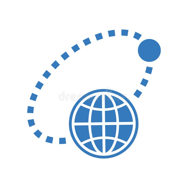 Moon, Orbit, Satellite Icon. Blue Vector Design Stock Illustration ...