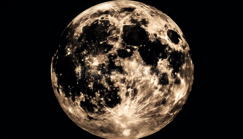 Moon Orbiting in the Dark Galaxy Night Generated by AI Stock Photo ...