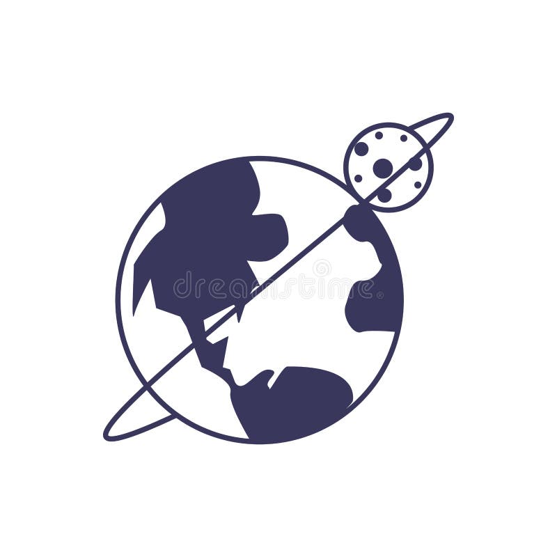 Line Earth Planet with Orbits Arrow Stock Vector - Illustration of ...