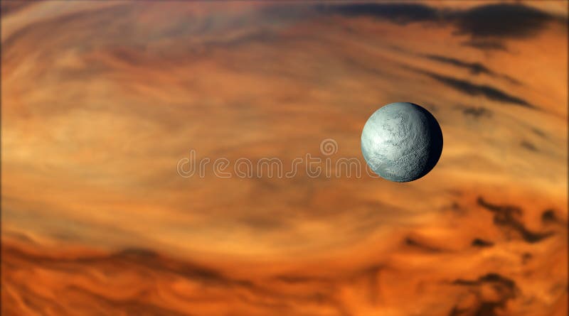 Moon orbiting a gas giant stock photo. Image of orange - 157671254