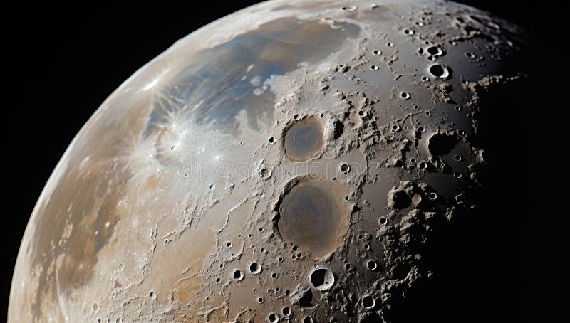 Moon in Outer Space Showing the Texture and Detail of Its Surface Stock ...