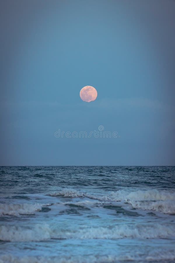 Full Moon Over the Atlantic Ocean Stock Photo - Image of full, dark ...