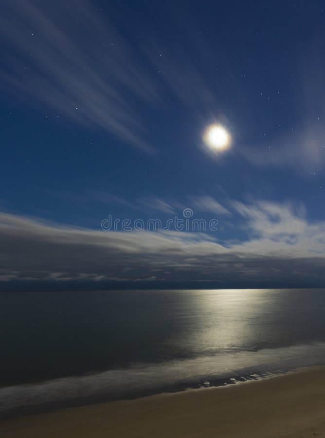 Moon Over the Atlantic Ocean Stock Image - Image of destinations ...