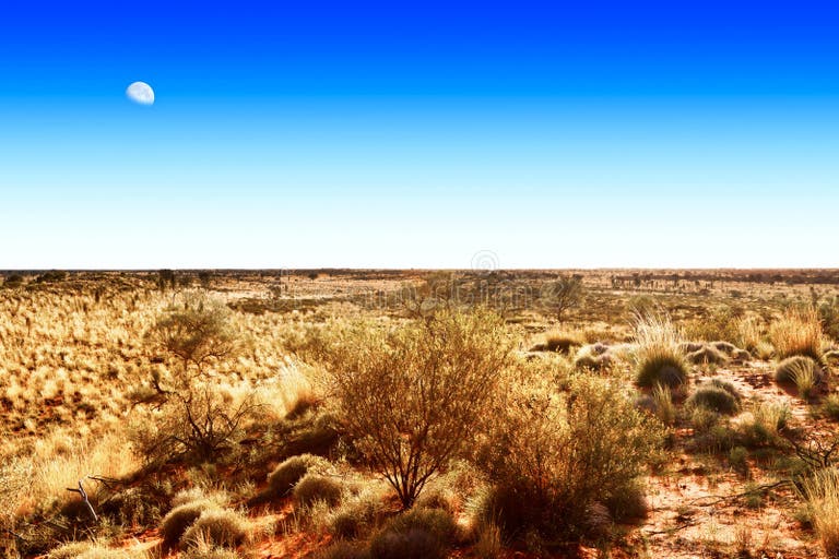 Moon Over Australian Outback Stock Image - Image of sunny, color: 44749545