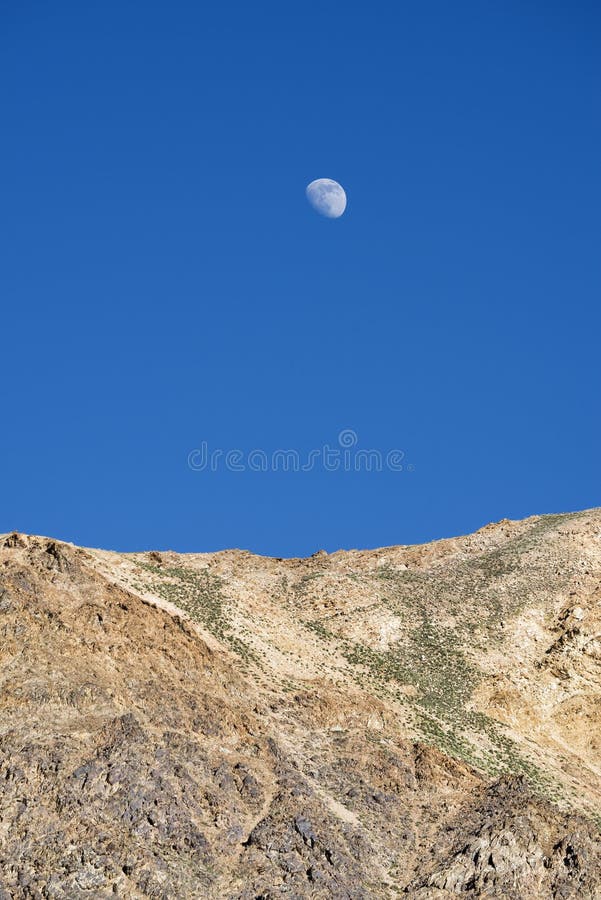 Moon over desert mountains stock image. Image of landscape - 47395683