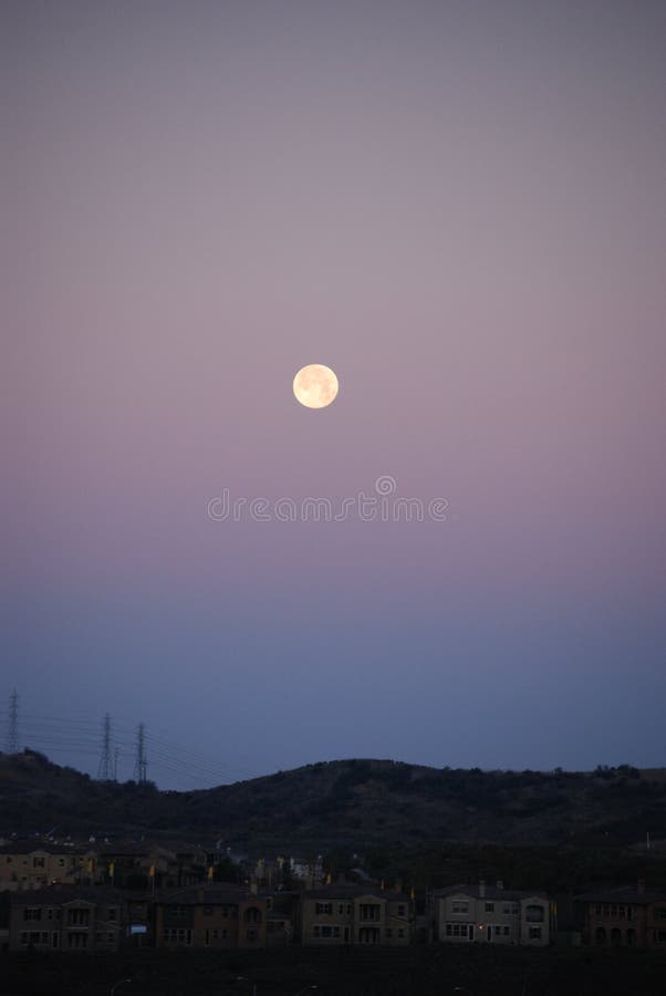 Moon over land stock image. Image of moon, high, homes - 1869921