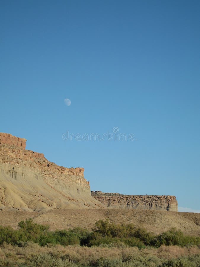 Moon over Mesa stock image. Image of isolated, colorado - 3249095