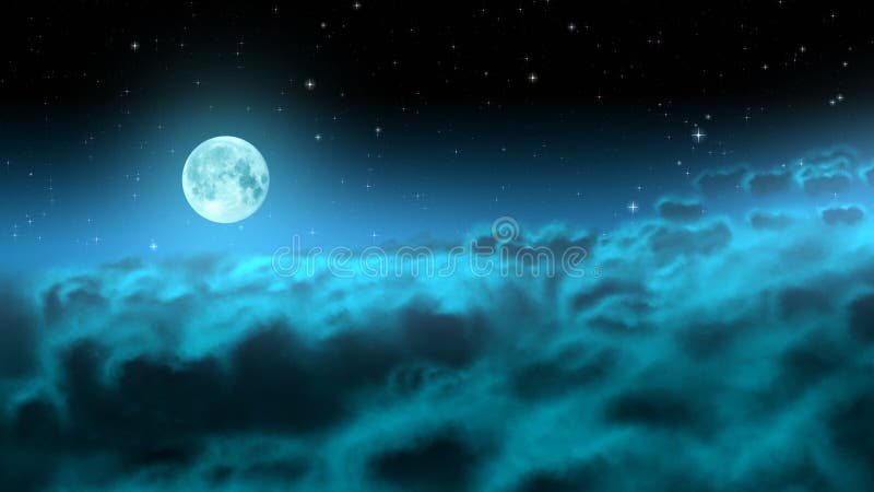 Moon Over Night Clouds Loop Stock Footage - Video of outdoor, black ...