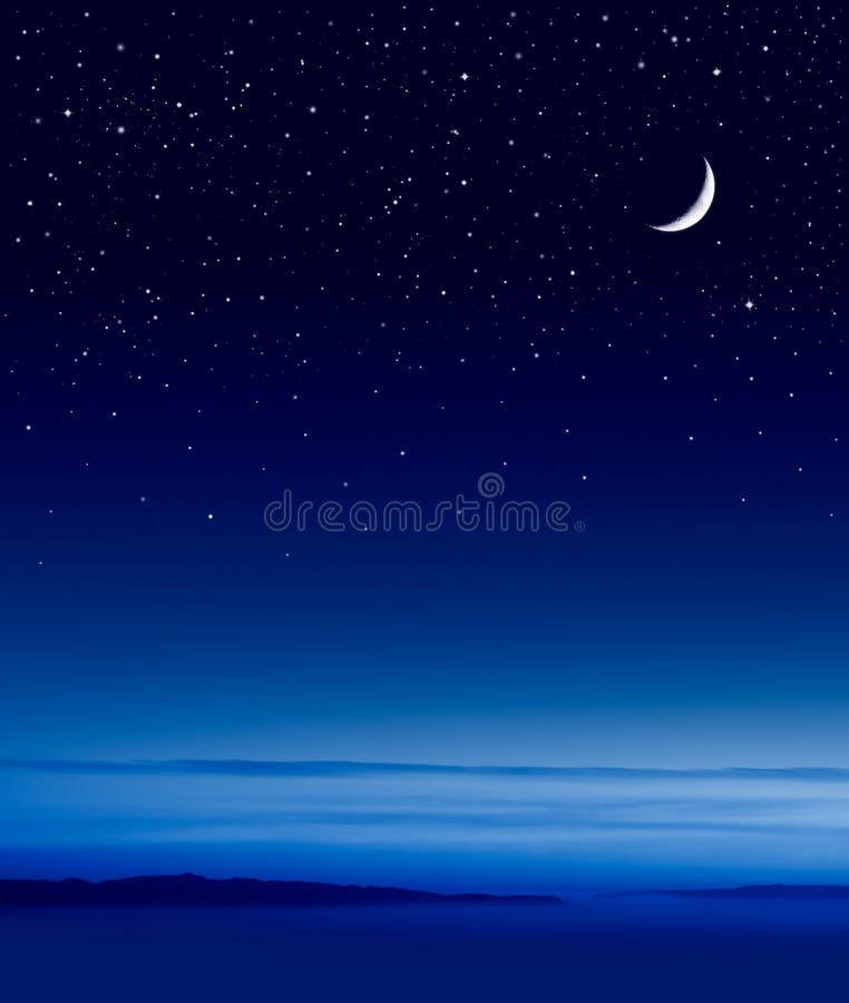 Moon over Ocean stock photo. Image of glow, galaxy, mountain - 11628550