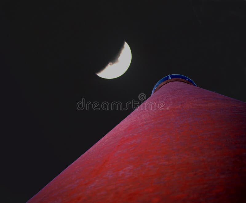 Moon over rooftop stock image. Image of moon, body, exterior - 96735