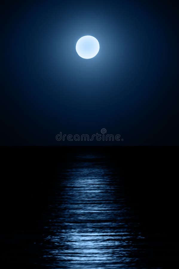 Moon over sea stock image. Image of moon, light, beauty - 45634417