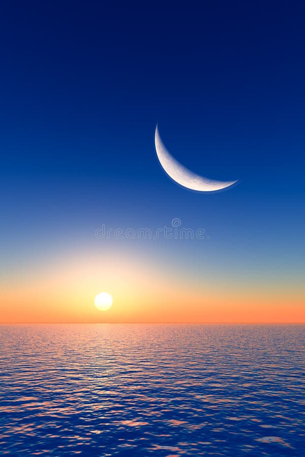 Full moon reflection stock illustration. Illustration of evening - 4305850