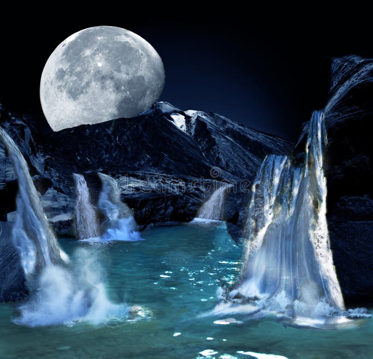 Moon over water stock image. Image of lake, reflection - 13735929