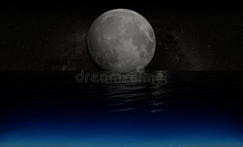 Moon over water stock photo. Image of natural, nature - 21407308