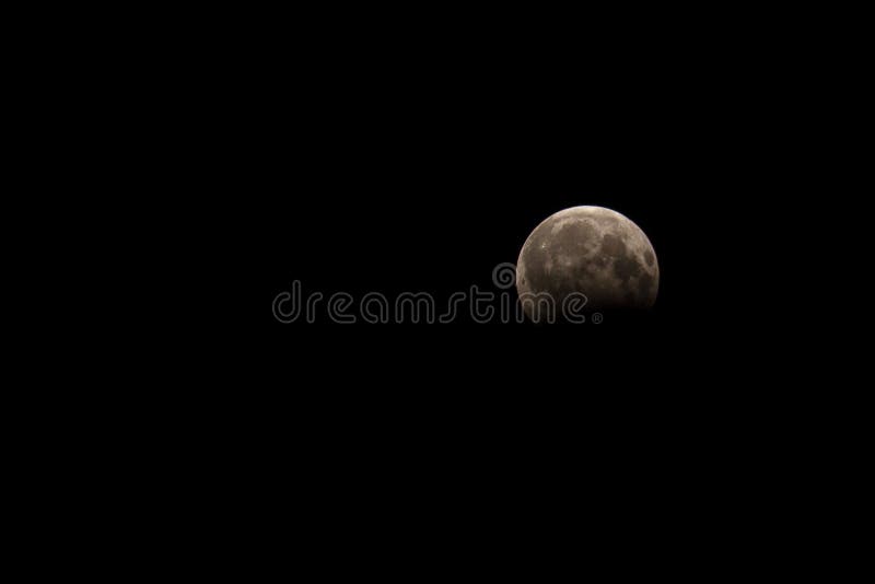 Moon Passes Behind the Earth. Lunar Eclipse. Stock Photo - Image of ...