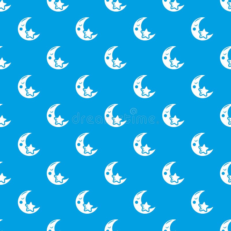 Moon pattern seamless blue stock illustration. Illustration of texture ...