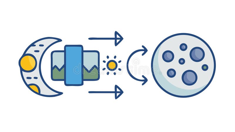 Moon Phase Cycle Diagram Icon, Celestial Progression, Vector Design ...