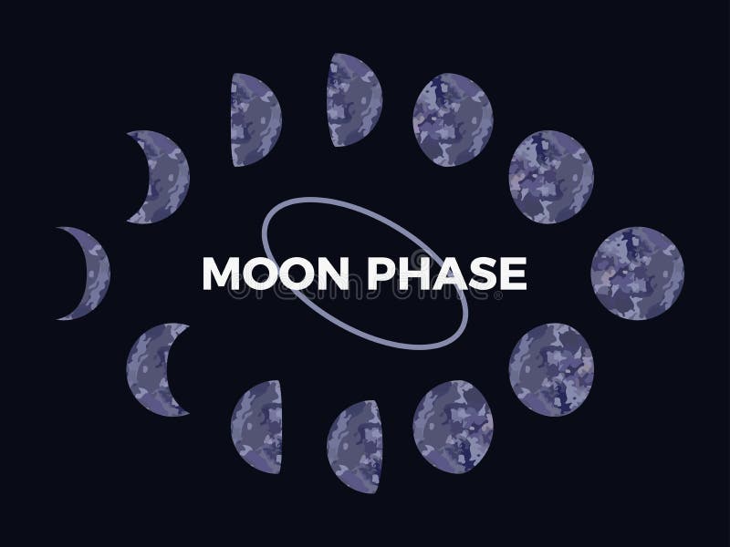 Moon Phase. Textured Surface of the Moon. Lunar Phases Throughout the ...