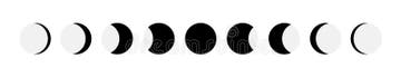 Moon Phase Vector Crescent Half Cycle Shape Illustration. Moon Phase ...