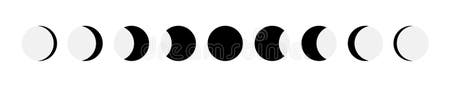 Moon Phase Vector Crescent Half Cycle Shape Illustration. Moon Phase ...