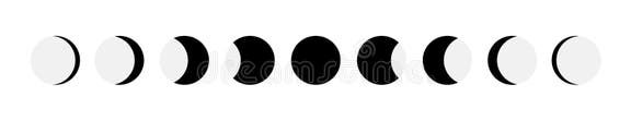 Moon Phase Vector Crescent Half Cycle Shape Illustration. Moon Phase ...
