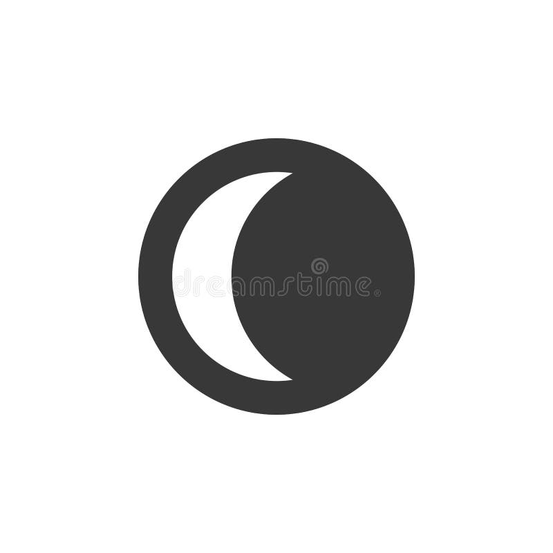 Moon Phase. Waning Crescent. Icon. Weather Glyph Vector Illustration ...