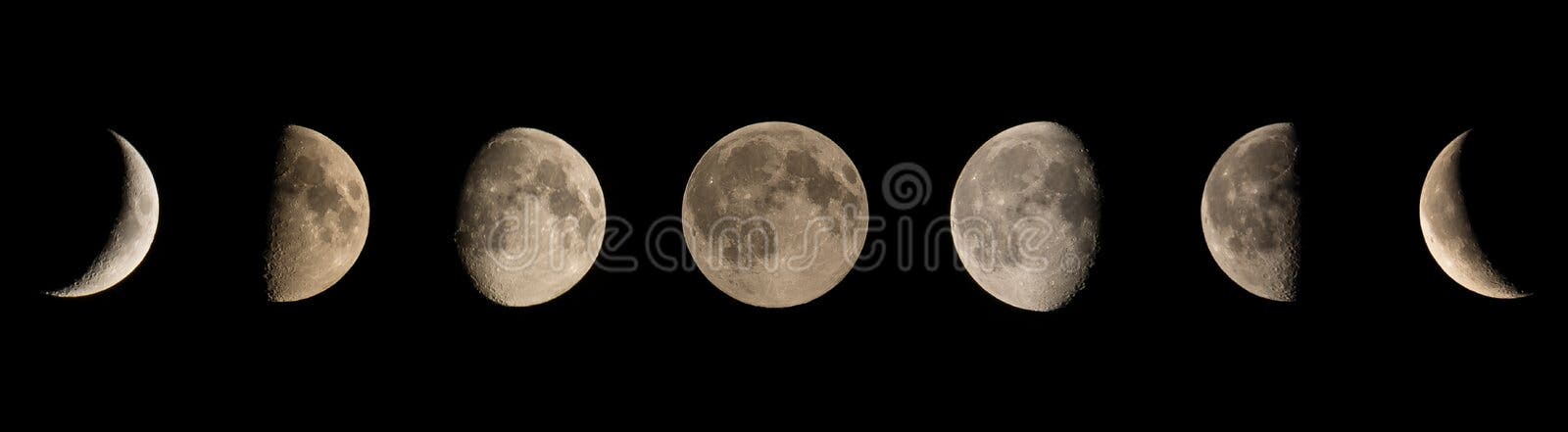 Moon phases with text stock photo. Image of crescent - 84336234