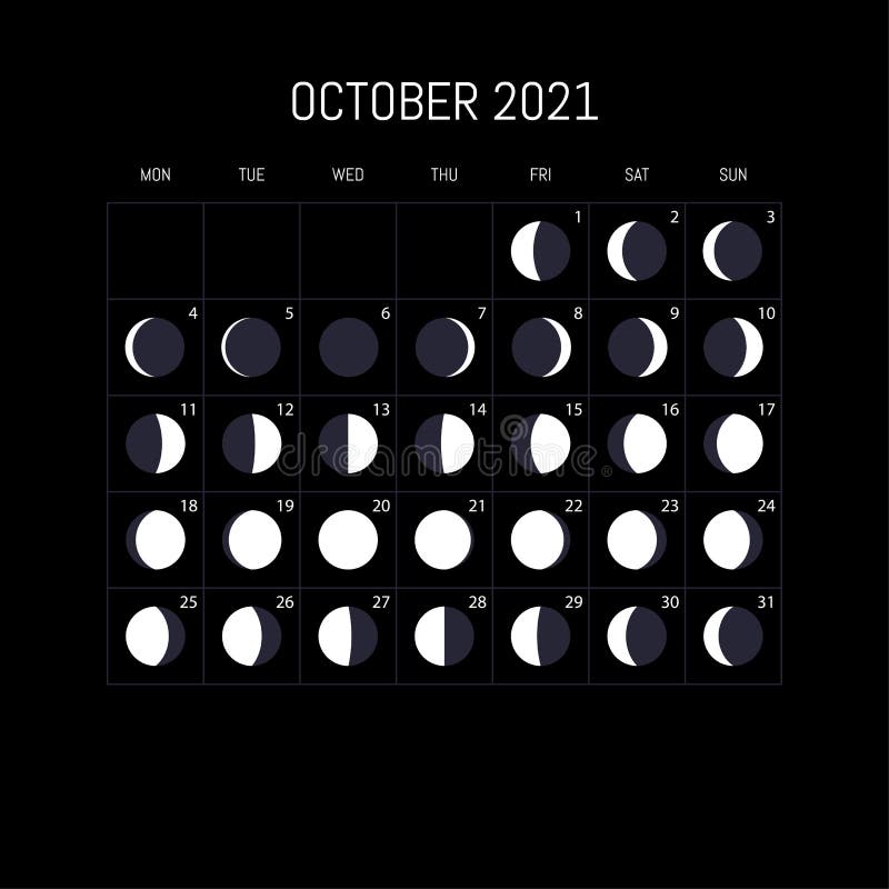 October Lunar Calendar 2022 Y Night Sky Backdrop Stock Vector ...