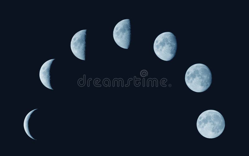 Moon phases change stock image. Image of trek, seven - 27190155