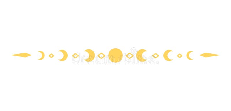 Moon Phases Cycle, Golden Celestial Ornament, Vector Moonlight Activity ...