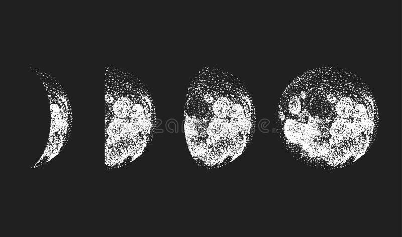 Moon Phases Dot Vector Background Stock Vector - Illustration of circle ...