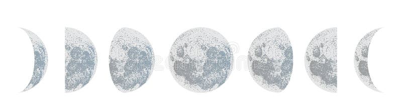 Moon Phases Dot Vector Background Stock Vector - Illustration of cycle ...