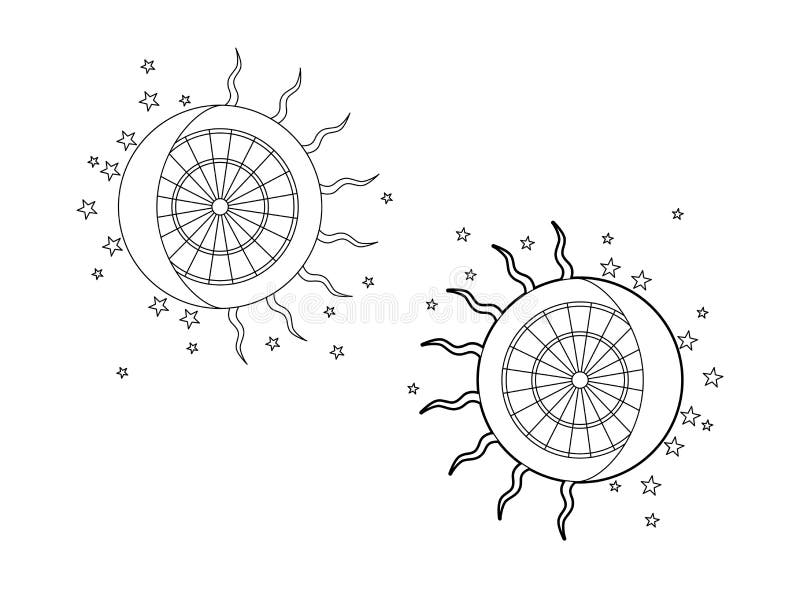 Moon Phases. Half Moon, Quarter Moon. Esoteric Image for Magical and ...