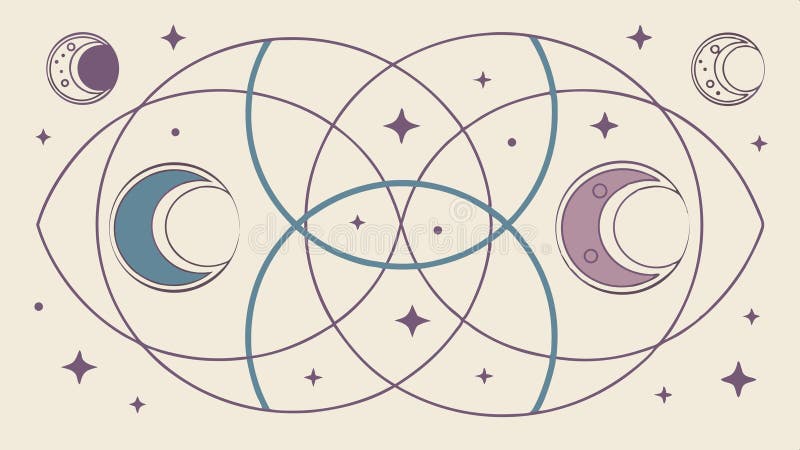 Moon Phases Illustration, Astronomy and Lunar Cycle Design for Science ...