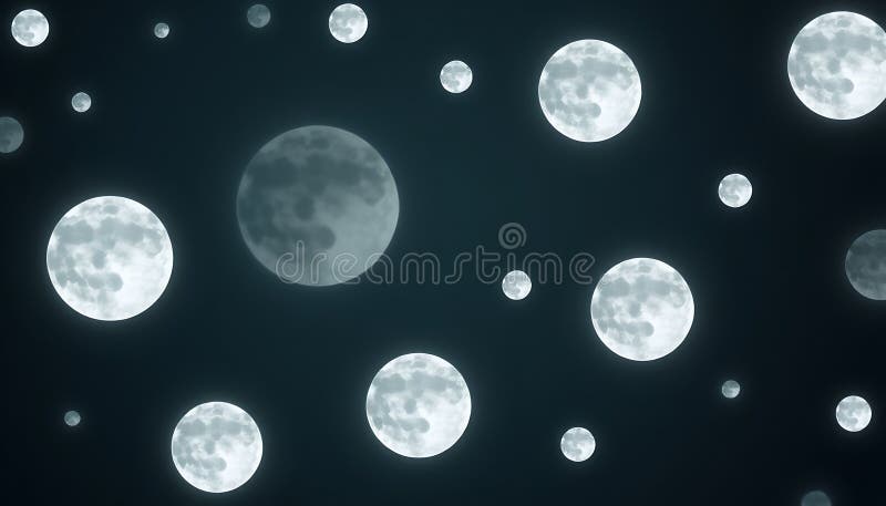 Moon Phases Pattern on Dark Background Generative AI Stock Illustration ...
