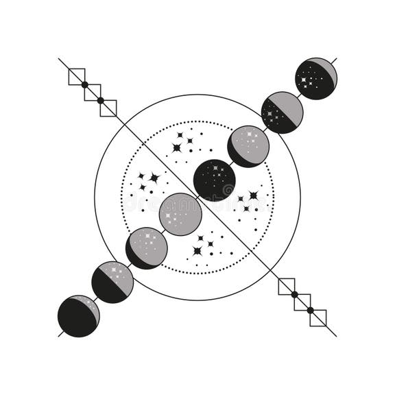 Moon phases science cosmos stock vector. Illustration of science ...