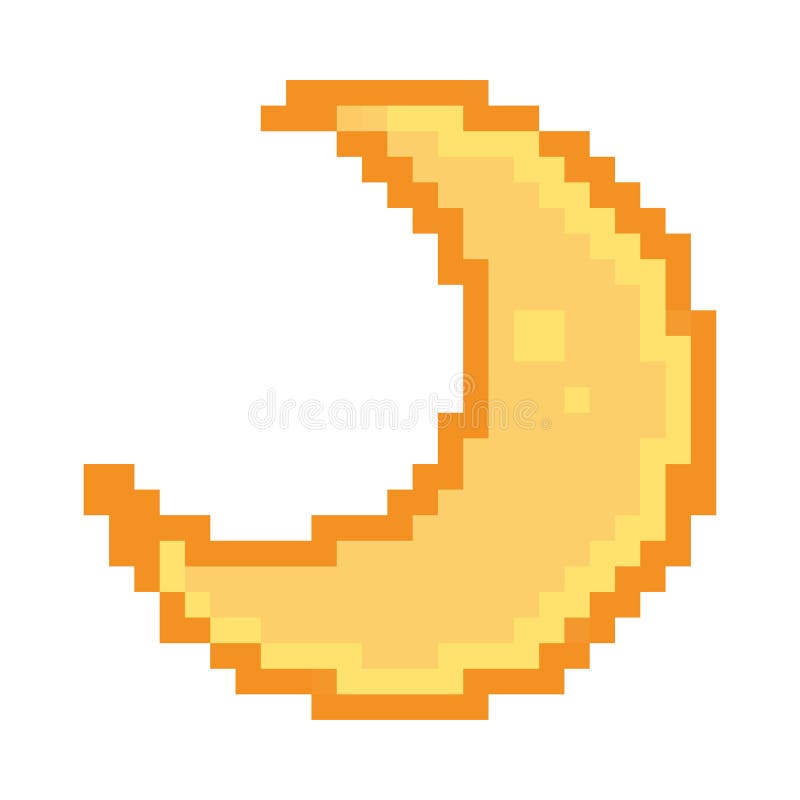 Moon pixel art stock vector. Illustration of isolation - 255460254