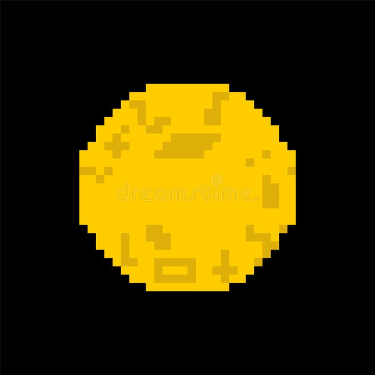 Moon Pixel Art. Planet 8 Bit. Vector Illustration. Stock Vector ...