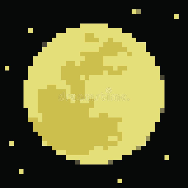 Pixelated moon design stock vector. Illustration of moon - 253318228