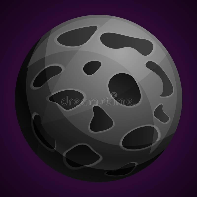 Moon Planet Icon, Cartoon Style Stock Vector - Illustration of ...