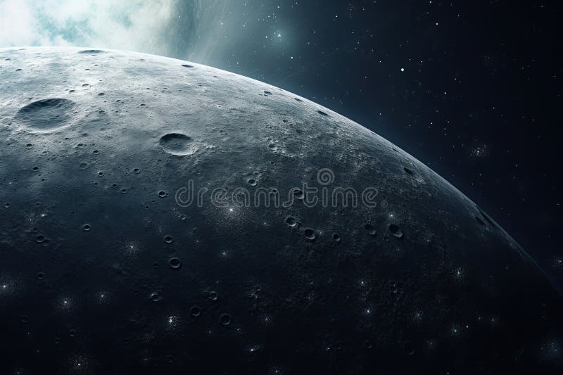 Moon and Planets in Space. Ai Generative Stock Photo - Image of ...