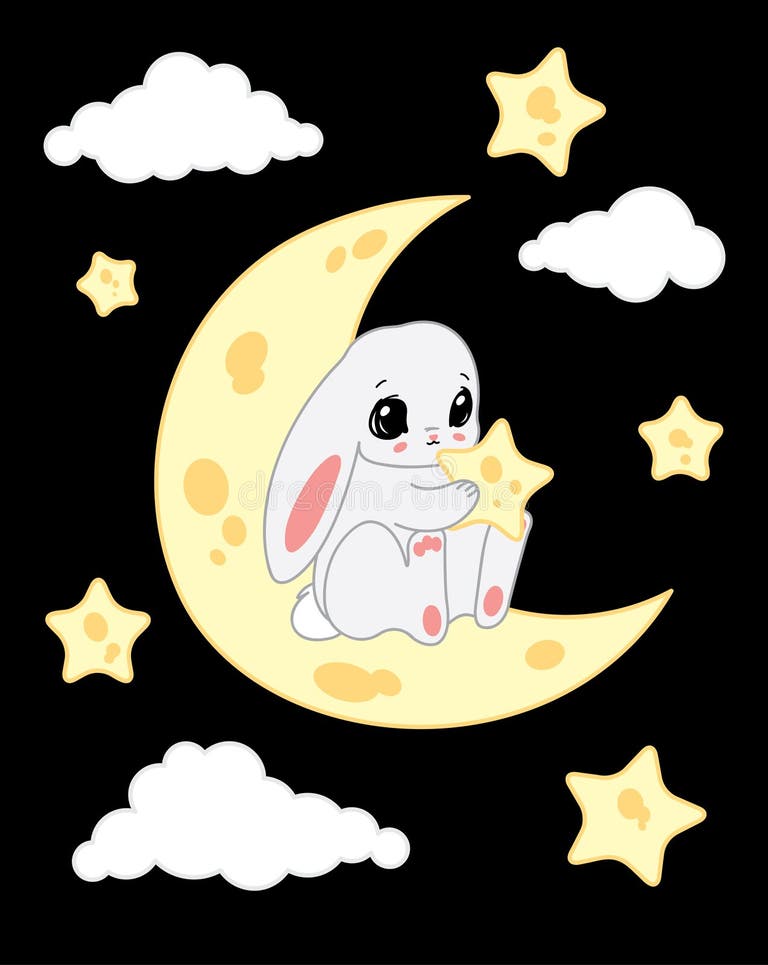 Cute Moon Rabbit Stock Illustrations – 8,625 Cute Moon Rabbit Stock ...