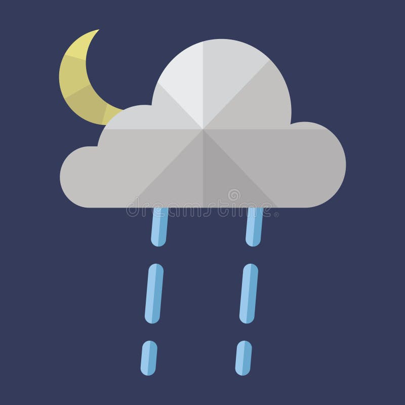 Moon and Rain Cloud. Vector Illustration Decorative Design Stock Vector ...