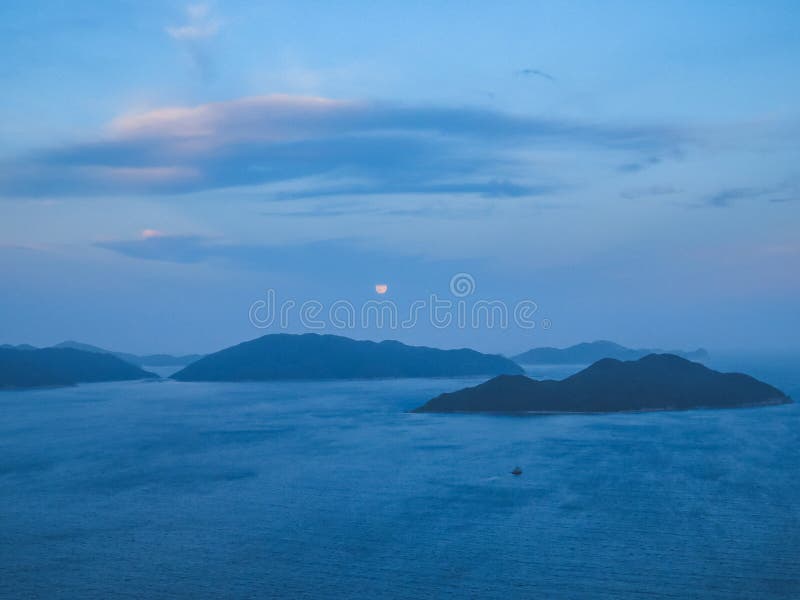 A Moon Raise of Silverstrand at Port Shelter Stock Photo - Image of ...